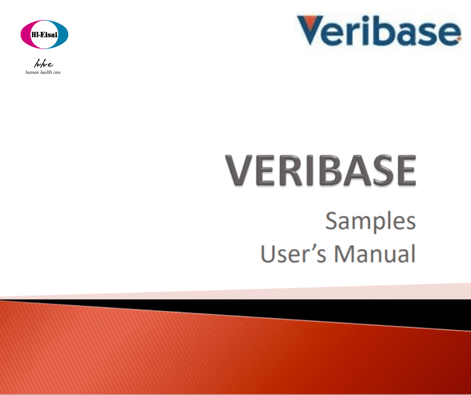 Veribase Samples User's Manual﻿ - HI-Eisai Pharmaceutical Inc.